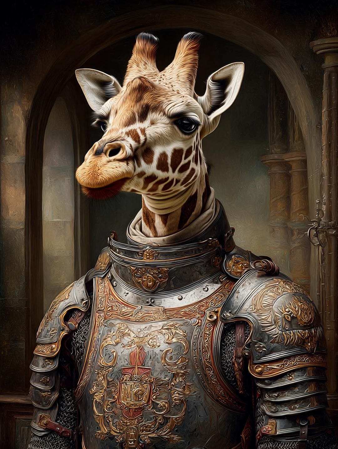 Digital Download Giraffe Knight Giraffe for Printing Wall Art, Posters ...