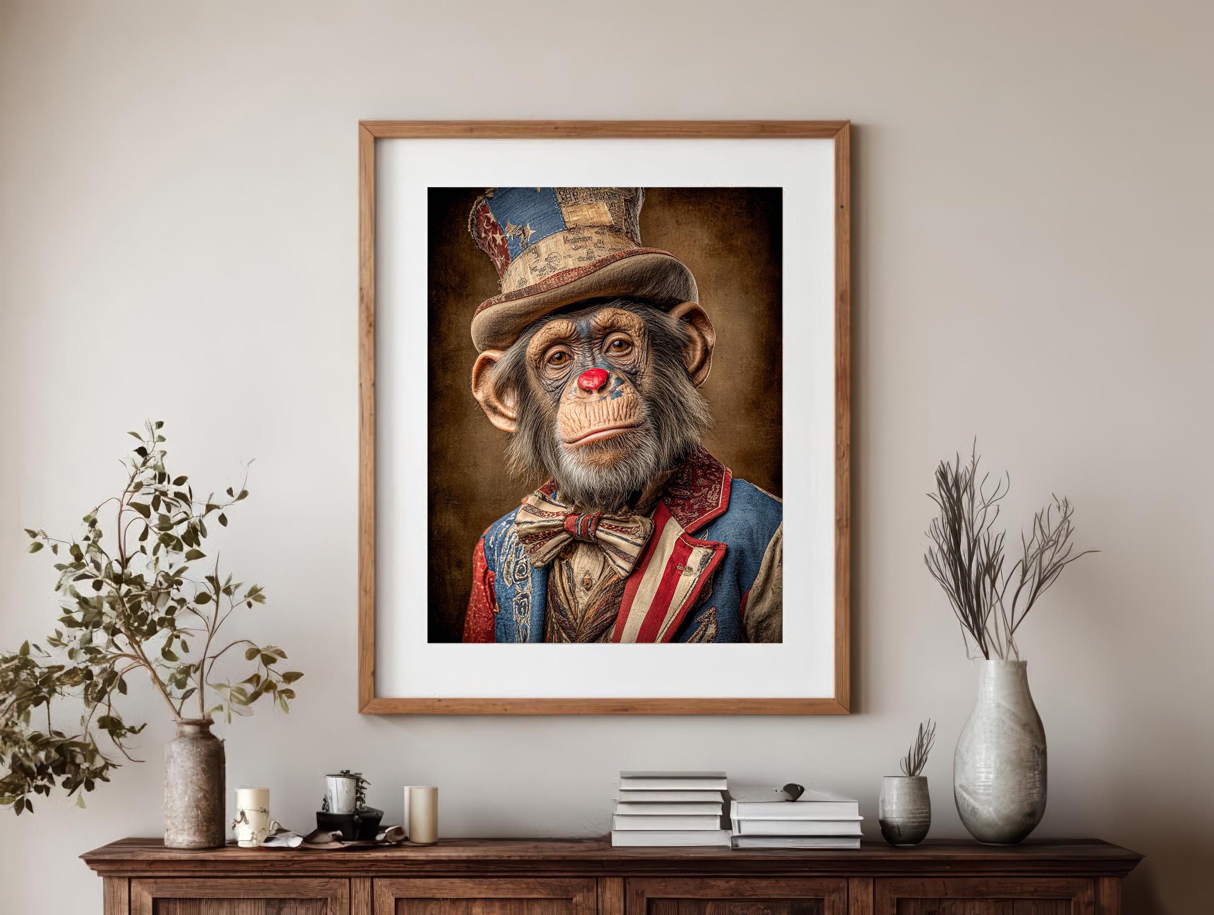 Digital Download Clown Chimpanzee Clown for Printing Wall Art, Posters ...
