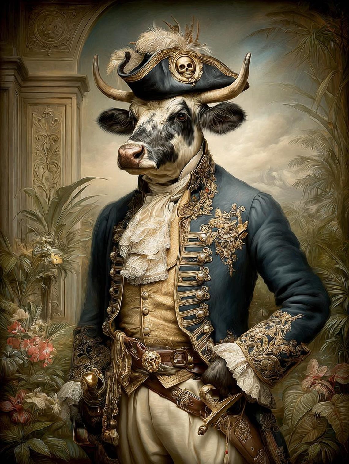 Digital Download Cow Pirate Cow for Printing Wall Art, Posters, Prints ...