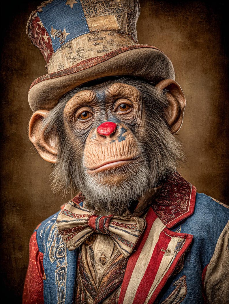 Digital Download Clown Chimpanzee Clown for Printing Wall Art, Posters ...
