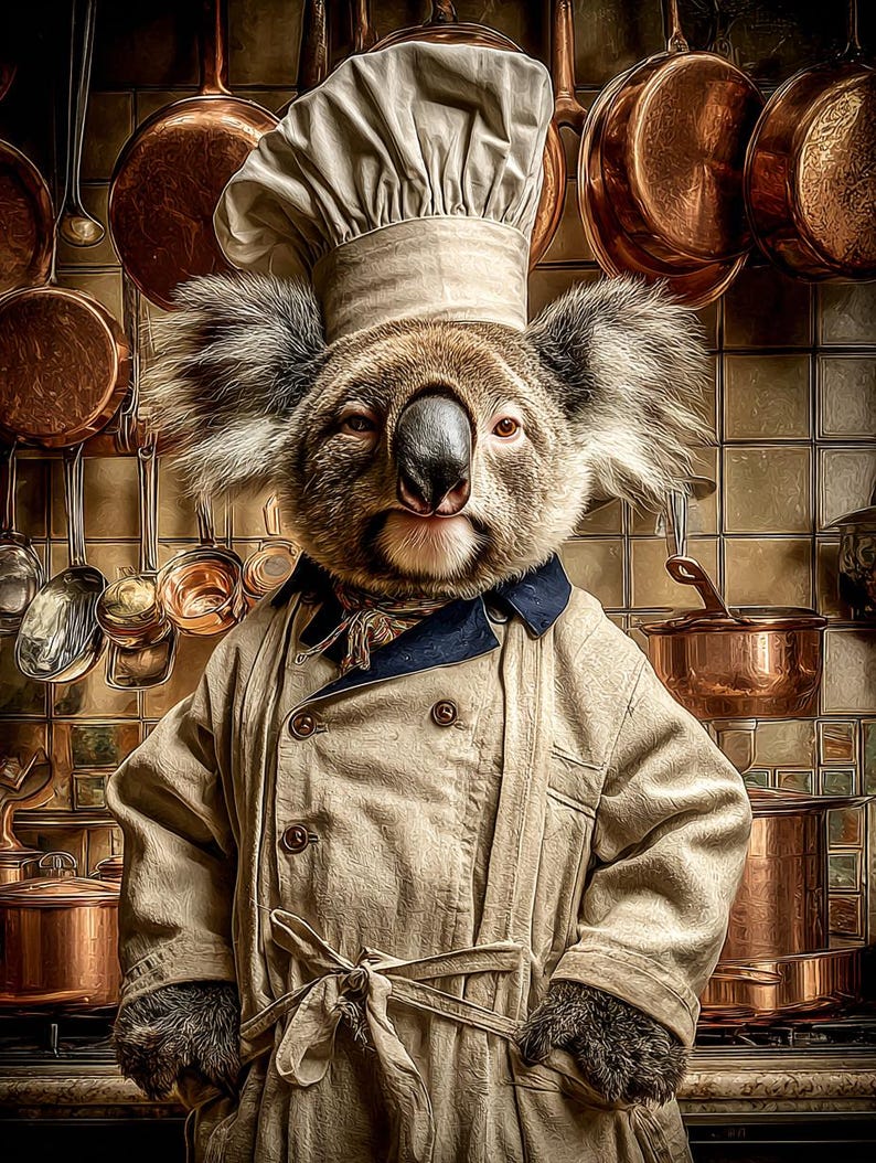 Digital Download Chef Koala for Printing Wall Art, Posters, Prints ...