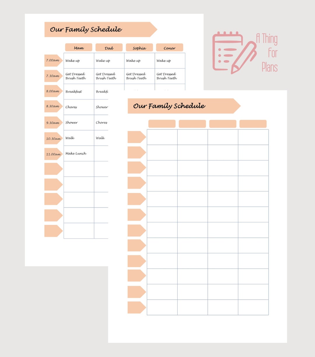 Daily Family Schedule, Back to School Planner, Stay at Home Planner ...