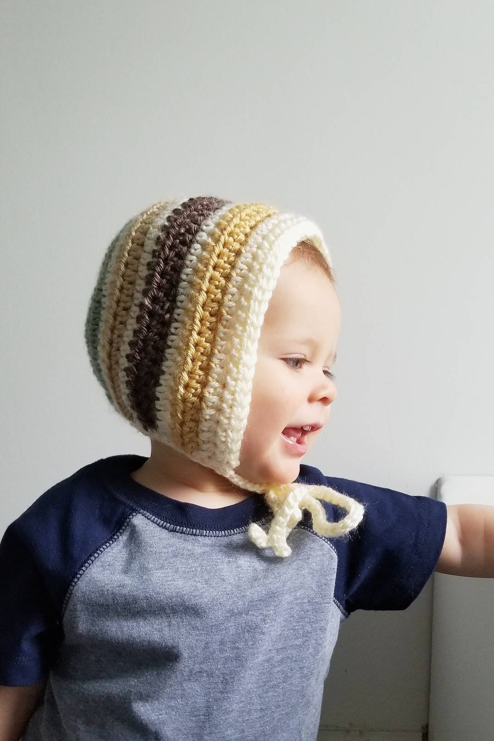 Baby Boy Bonnet Striped Preemie Newborn Toddler Hat Gender | Etsy