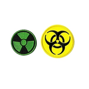 Biohazard Symbol + Nuclear Radiation Logo Patches [embroidered Iron or ...