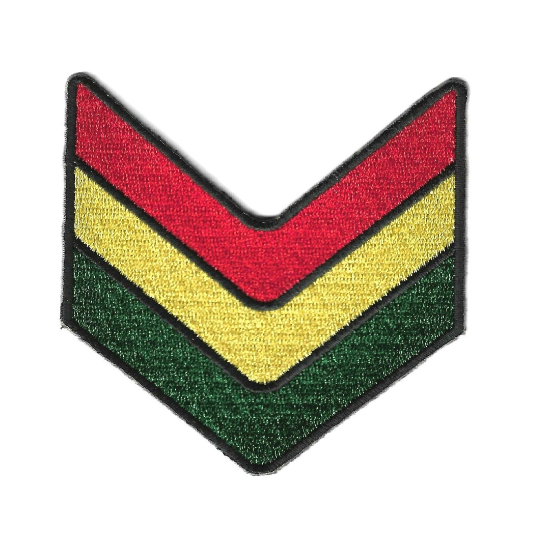 Reggae & Rasta Chevron Insignia Patch [embroidered] Emblem Symbol Badge ...