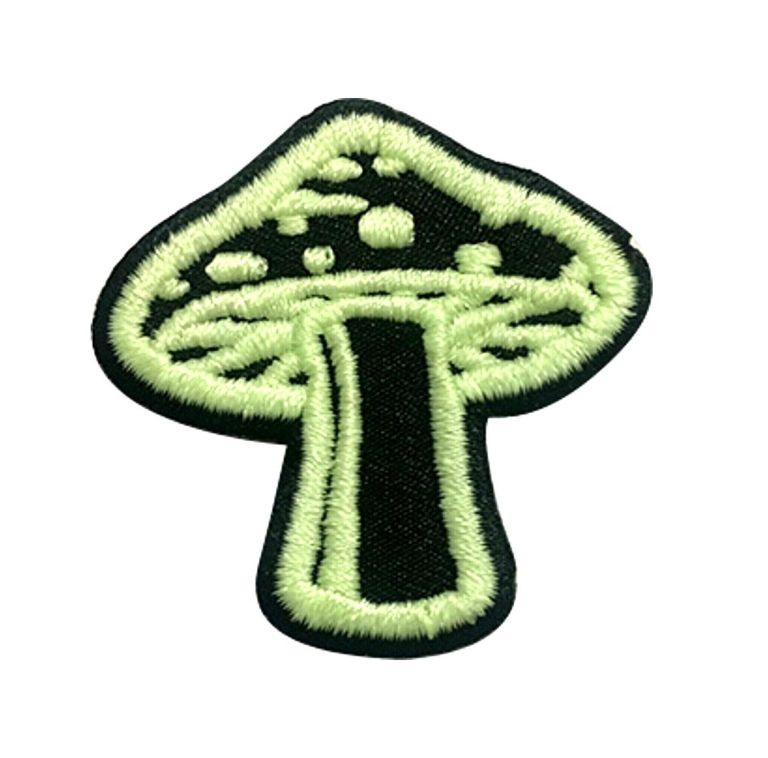 Glow in the Dark Mushroom Patch [embroidered] Emblem Symbol Badge ...