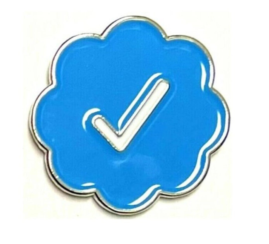 Verified Lapel Pin authentic Genuine Confirmed Blue-check Verify ...