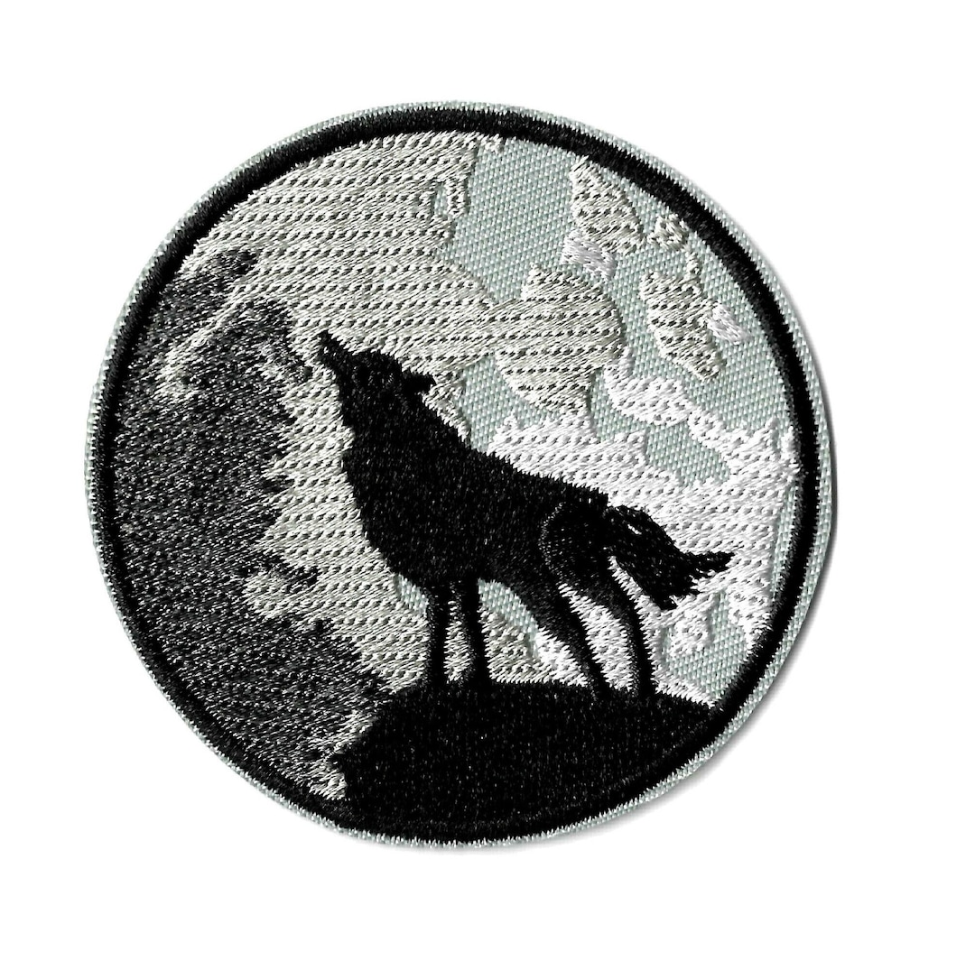 Howling Wolf With Moon Patch Classic Travel Wildlife Outdoor Camping Memorabilia Patches - Etsy