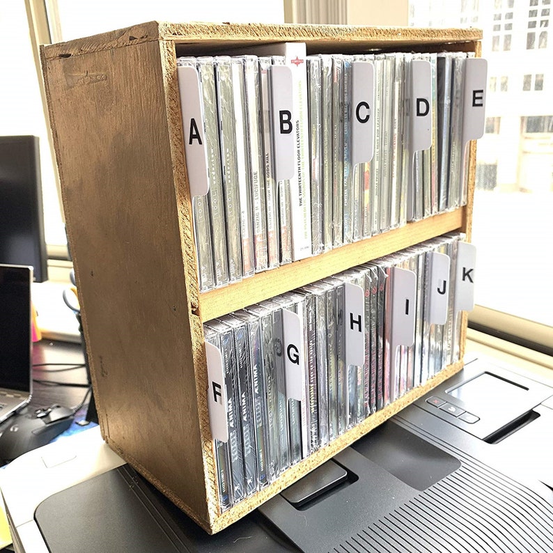 A to Z White Vertical CD Dividers With Black Vinyl Die-cut Alphabetical ...