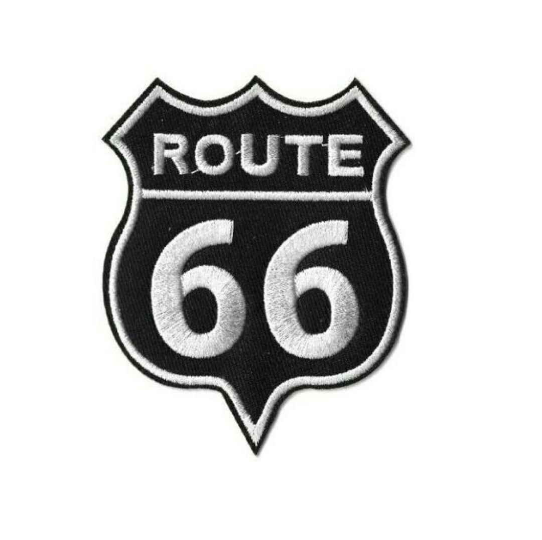 Route 66 - Black Logo Patch Embroidered Iron or Sew on [street & Travel ...