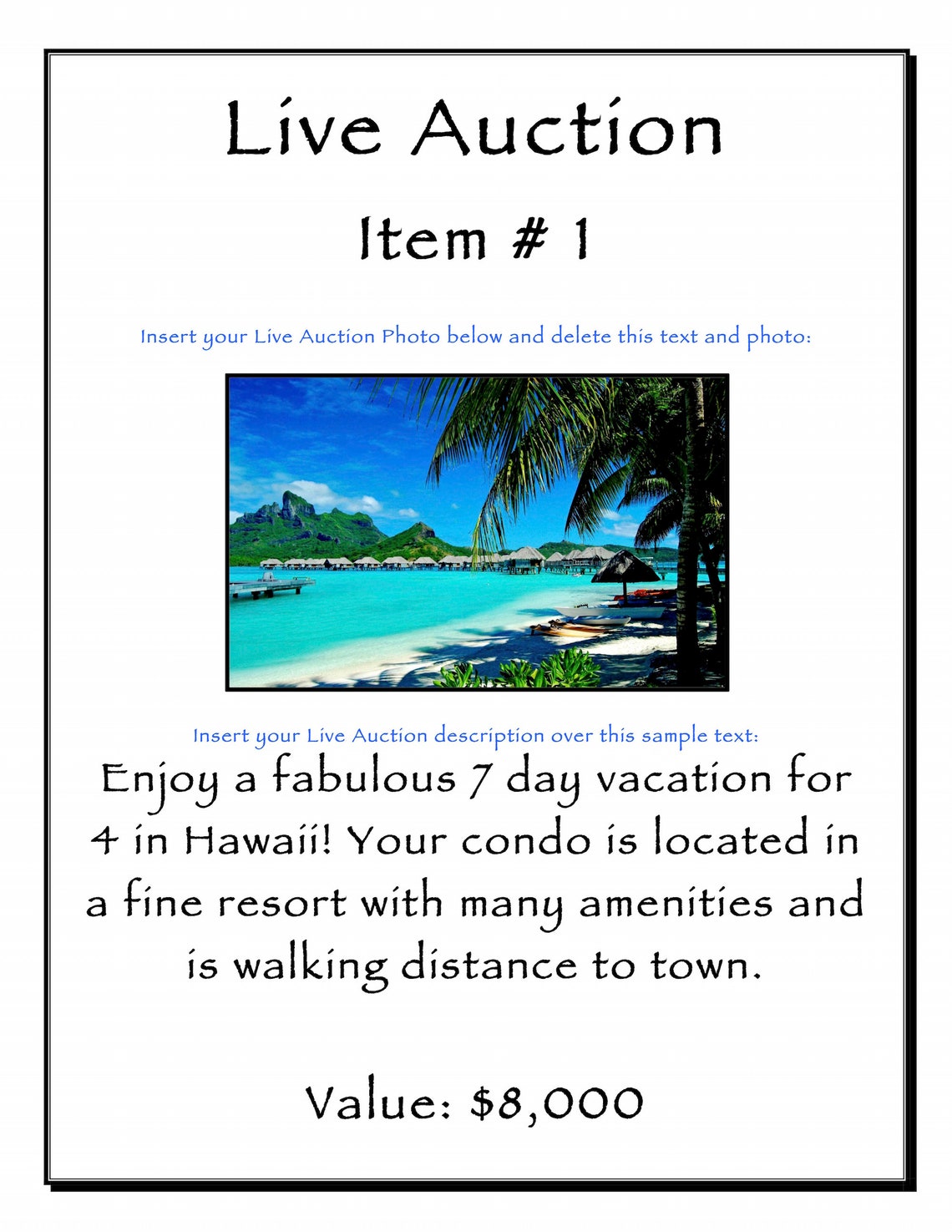 Printable Auction Planning Bundle With Bid Sheet, Check-out Receipt and ...