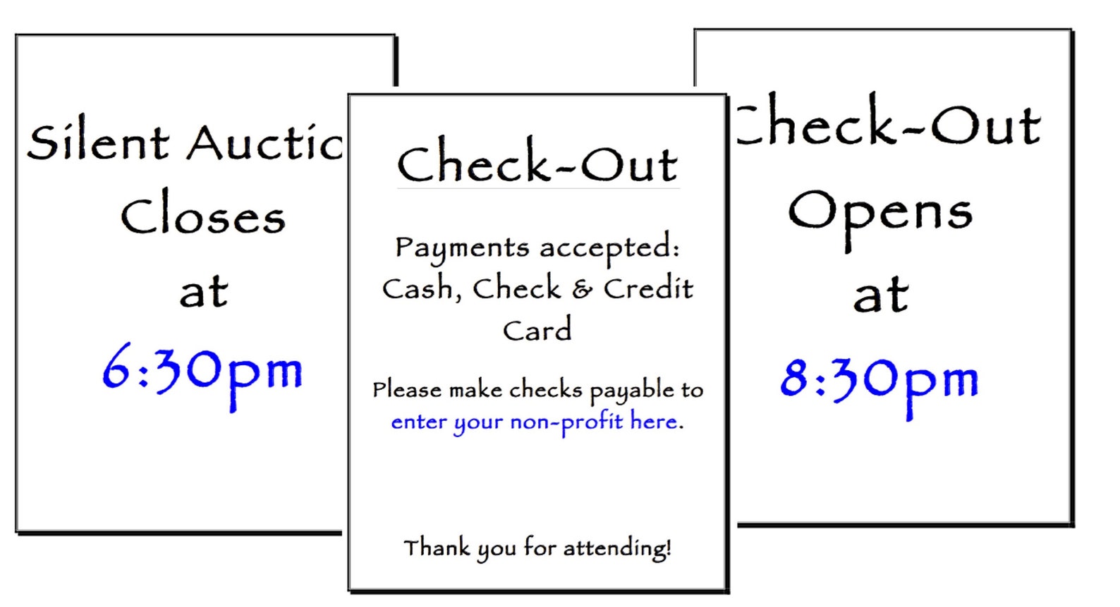 Printable Auction Planning Bundle With Bid Sheet, Check-out Receipt and ...