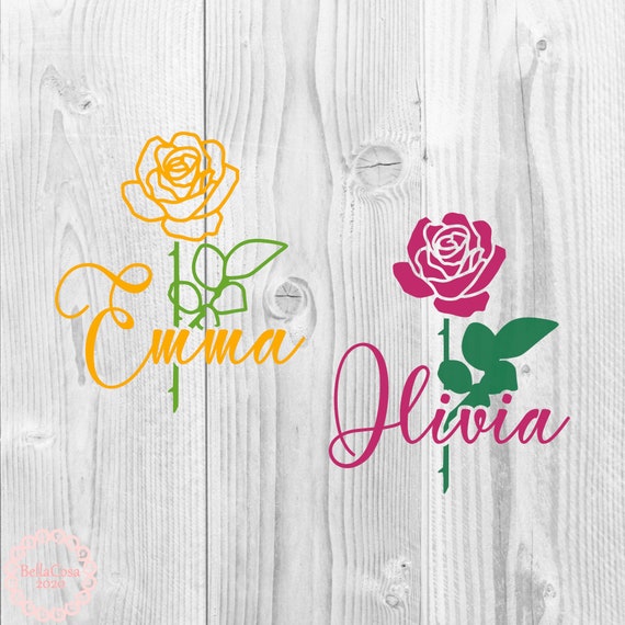 Rose Decal Name Decal Rose Name Decal Rose Decal for Car | Etsy