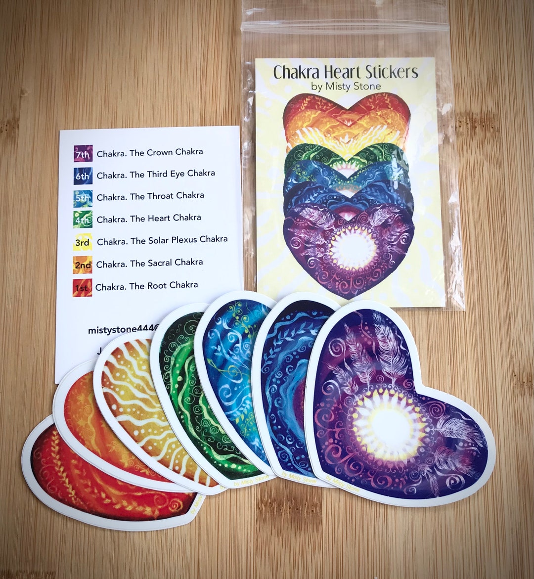 Chakra Sticker Pack | 7 Chakras Stickers, Heart Sticker, Vinyl Sticker ...