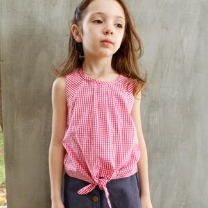 Tie Front Top Pattern / Woven Top Sewing Pattern / PDF / Kids Sewing ...