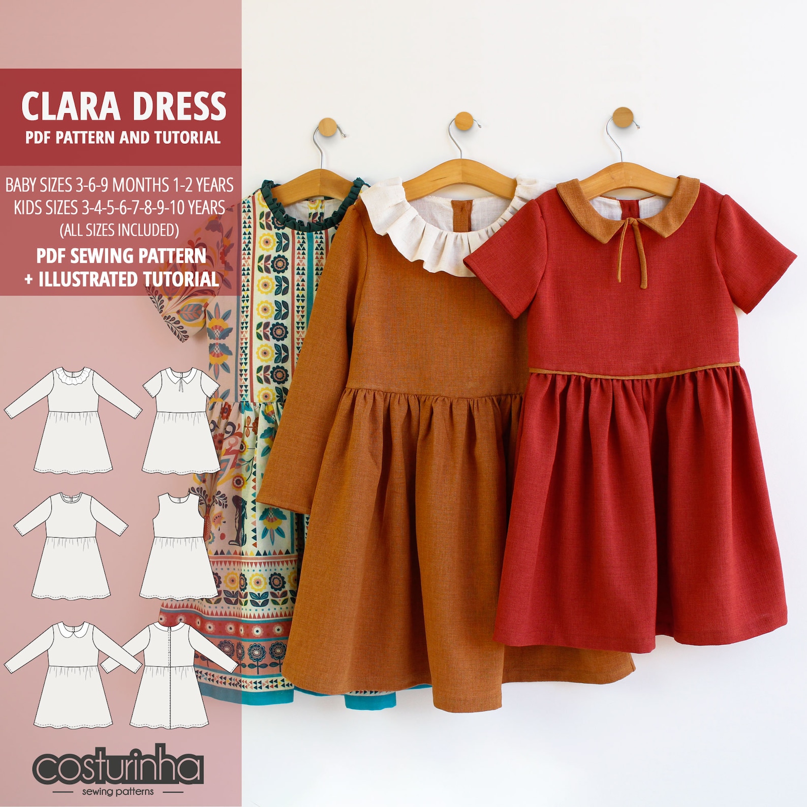 Dress Pattern / PDF Sewing Pattern / Baby and Kids Sizes / Sizes 3 ...
