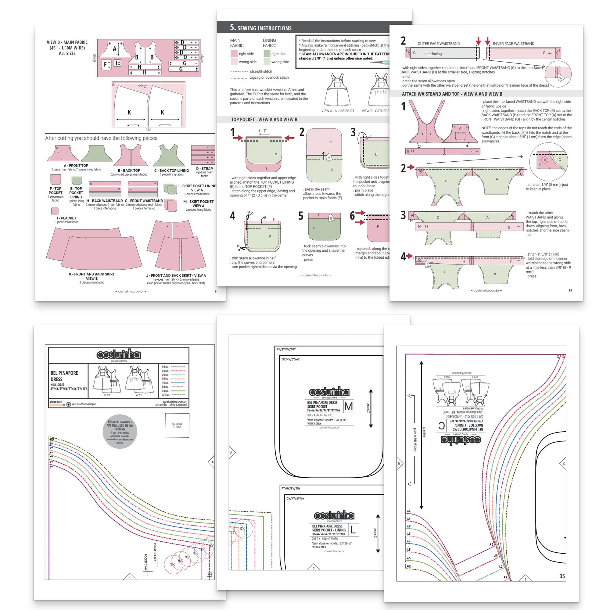 Pinafore Dress Pattern / PDF Sewing Pattern / Baby and Kids - Etsy