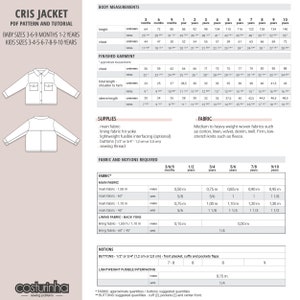JACKET Boy Girl Jacket Pattern PDF / Coat Pattern / Toddler Baby Kids ...