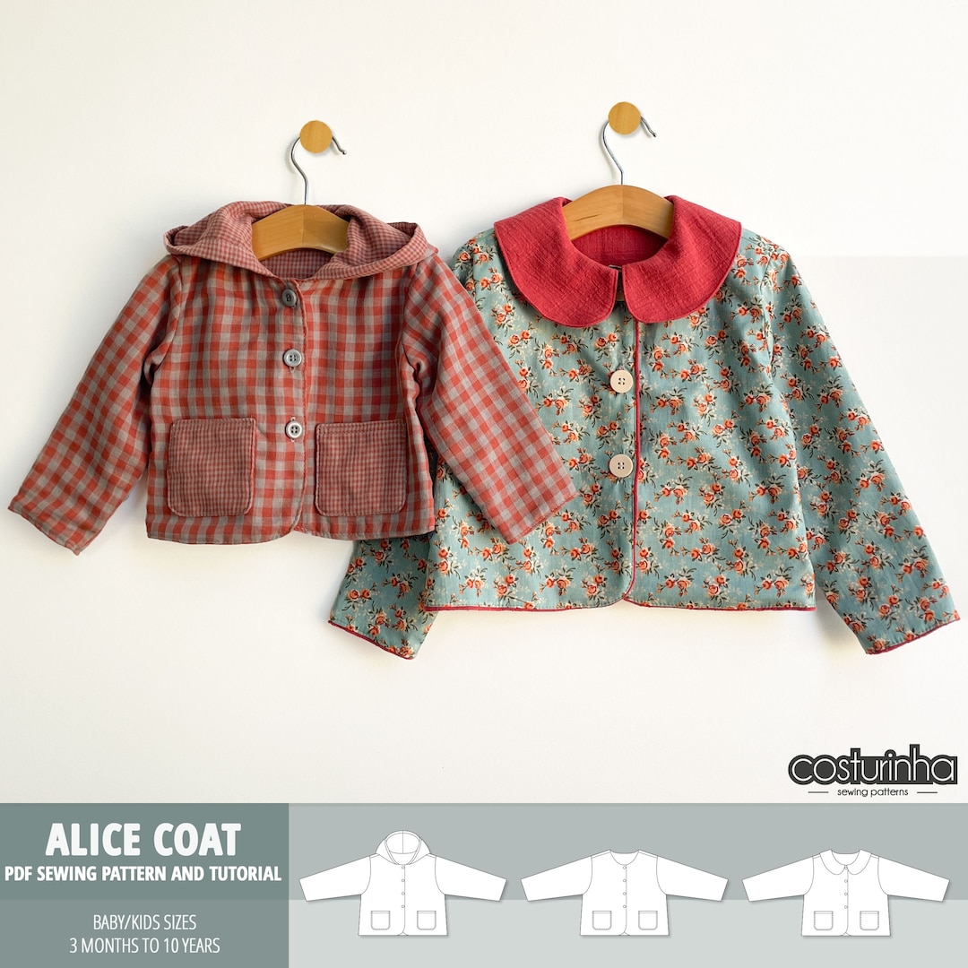 COAT Boy Girl Coat Pattern PDF / Reversible Coat / Todler Baby Kids ...