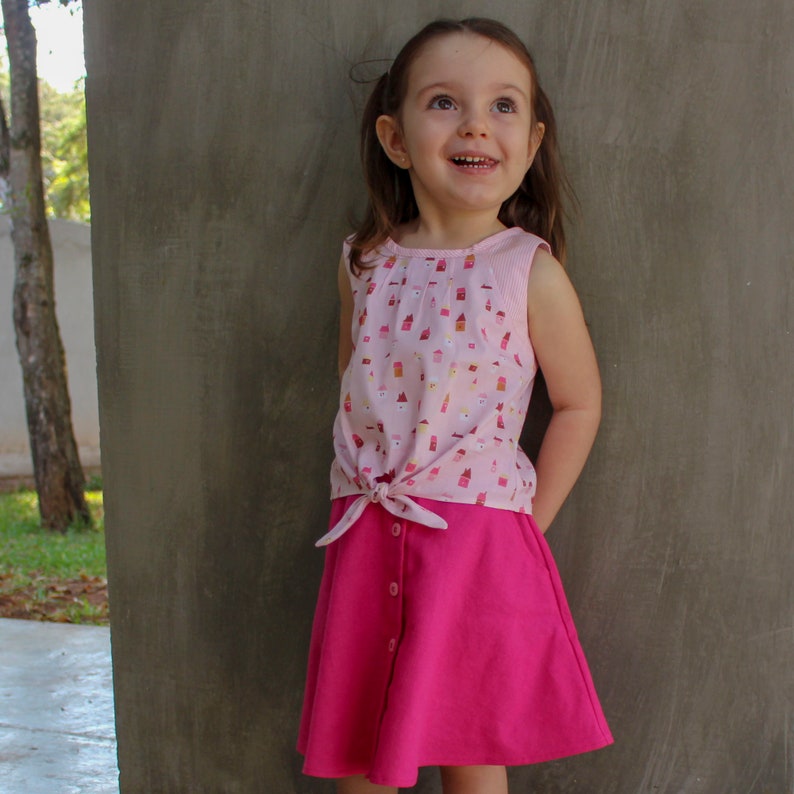 Tie Front Top Pattern / Woven Top Sewing Pattern / PDF / Kids Sewing ...