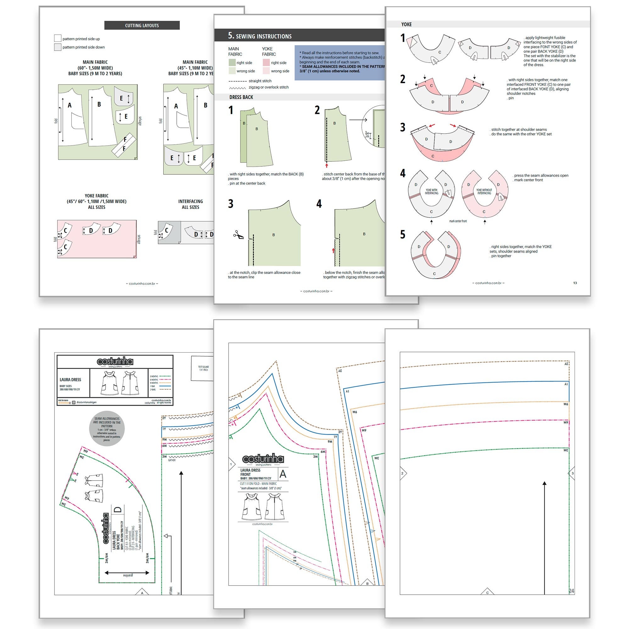 Yoke Dress PDF Sewing Pattern in Sizes 3-6-9 Months - Etsy