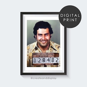 Pablo Escobar Mugshot DIGITAL Poster - Etsy