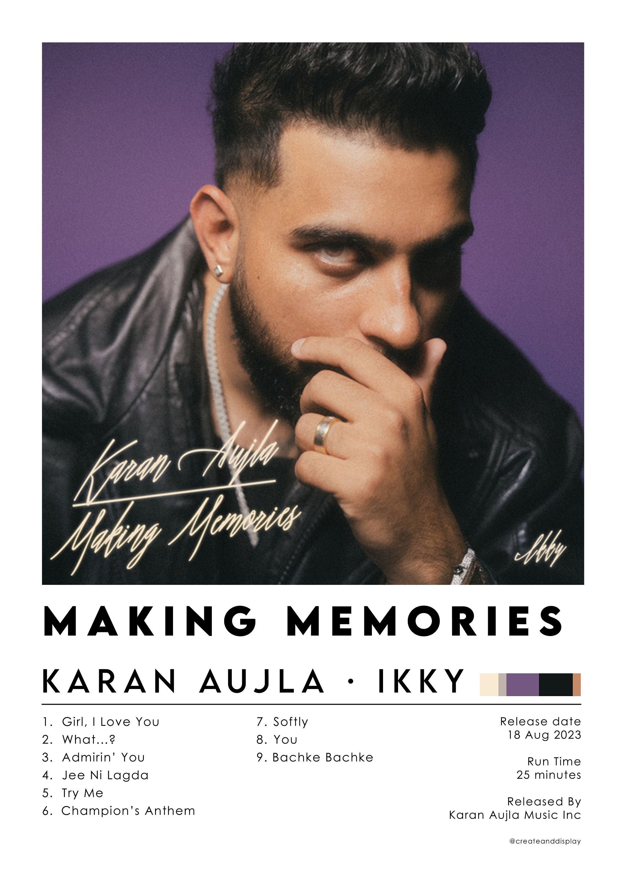 Karan Aujla - Making Memories - DIGITAL - Album Poster | Punjabi Song ...