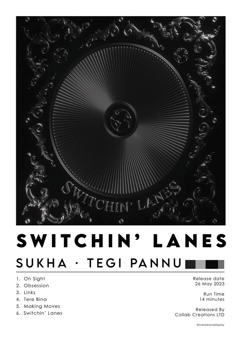 Sukha, Tegi Pannu - Switchin Lanes - DIGITAL - Album Poster | Punjabi Song Poster| Indian ...