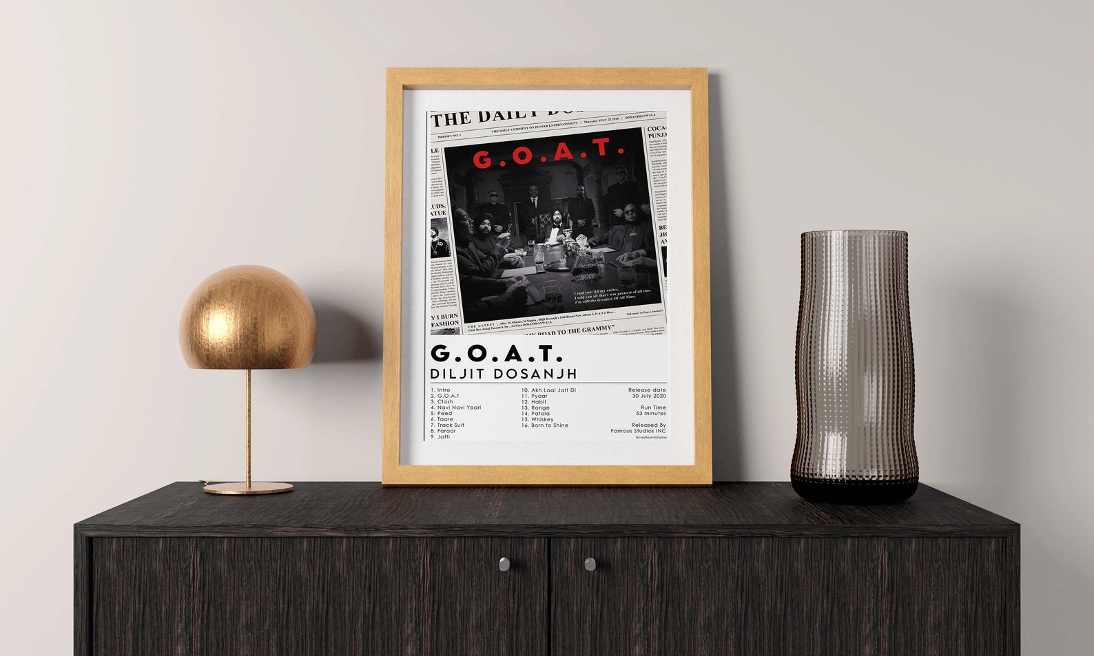 Diljit Dosanjh G.O.A.T. - DIGITAL - Album Poster | Punjabi Song Poster ...