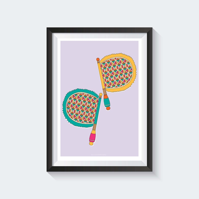 Traditional Punjabi Pakhi Print Indian Hand Fan Wall Art - Etsy