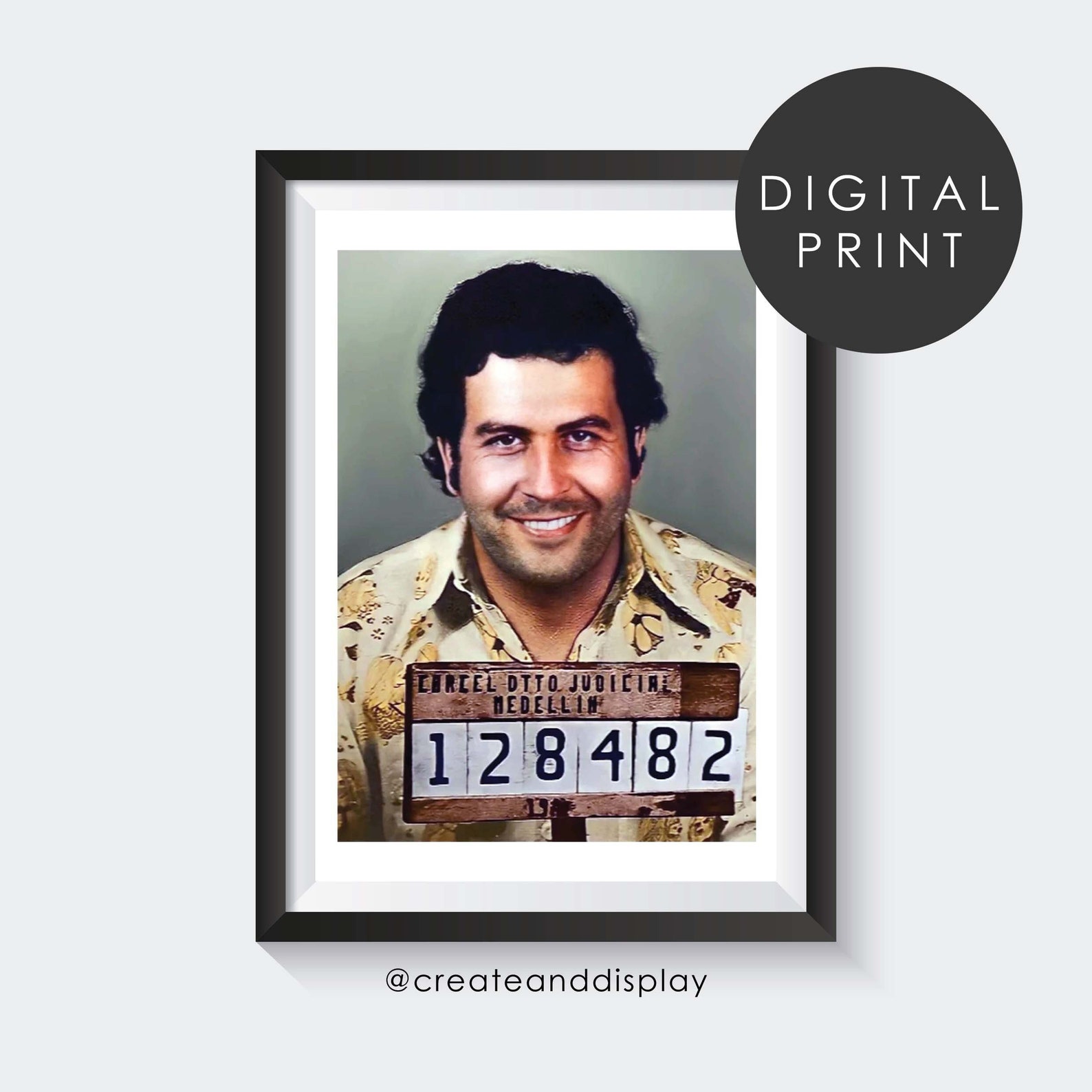 Pablo Escobar Mugshot DIGITAL Poster - Etsy UK
