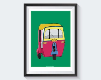 Auto Rickshaw Print - Etsy