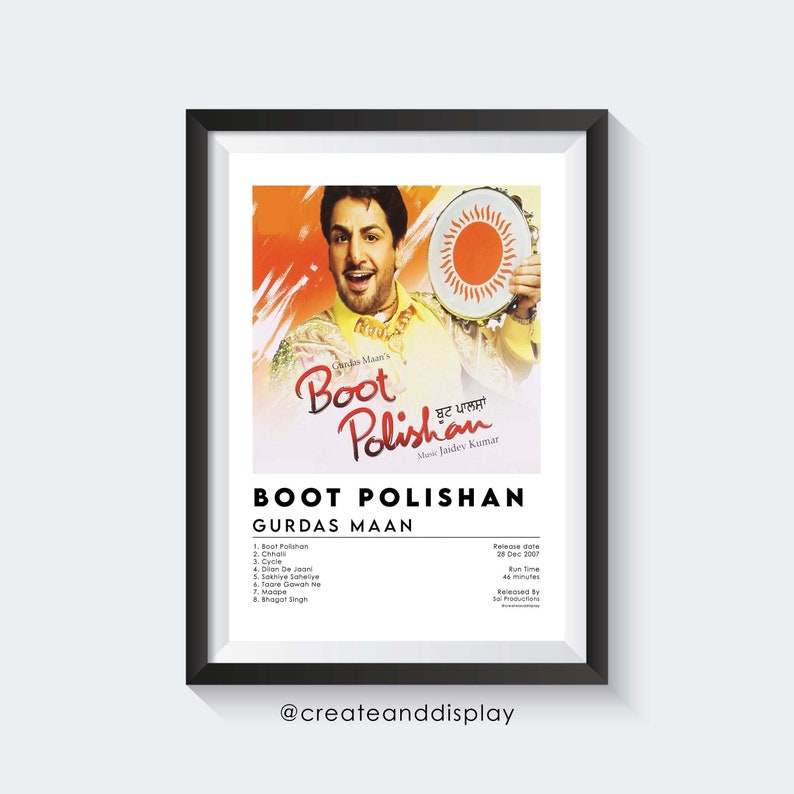 Gurdas Maan – Boot Polishan Album Poster | Folk Indian Music Wall Art ...