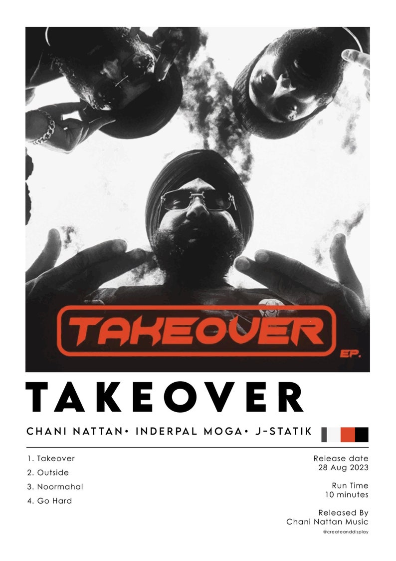 Chani Nattan - Takeover Album Poster | Punjabi Song Poster| Indian ...