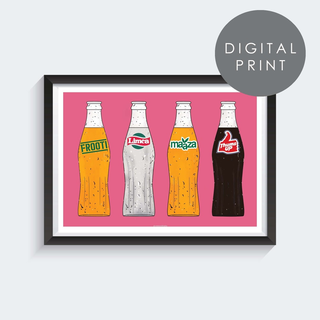 DIGITAL PINK Desi Sodas Vintage Art Print - Indian Comic Poster ...