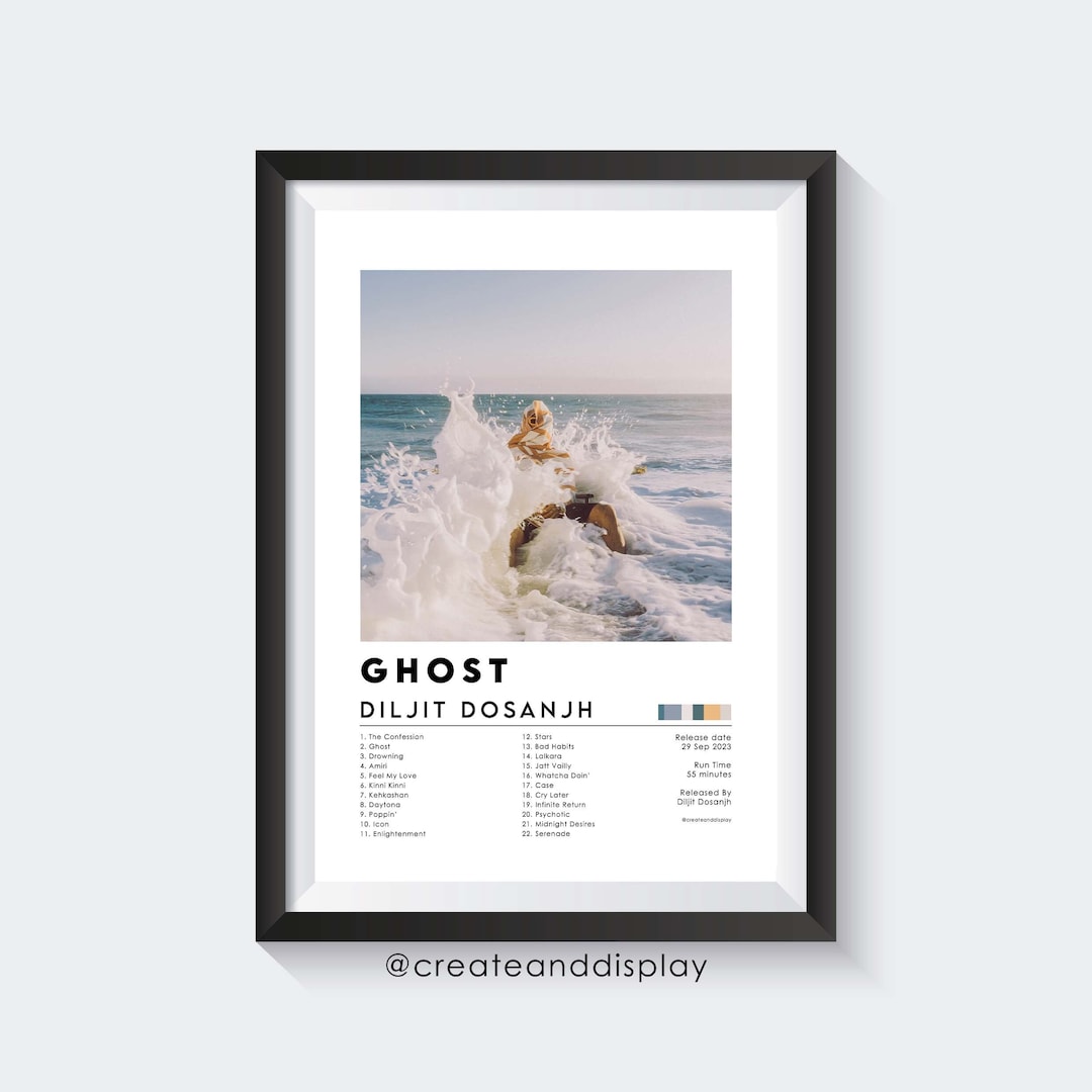 Diljit Dosanjh Ghost Album Poster Punjabi Song Poster - Etsy