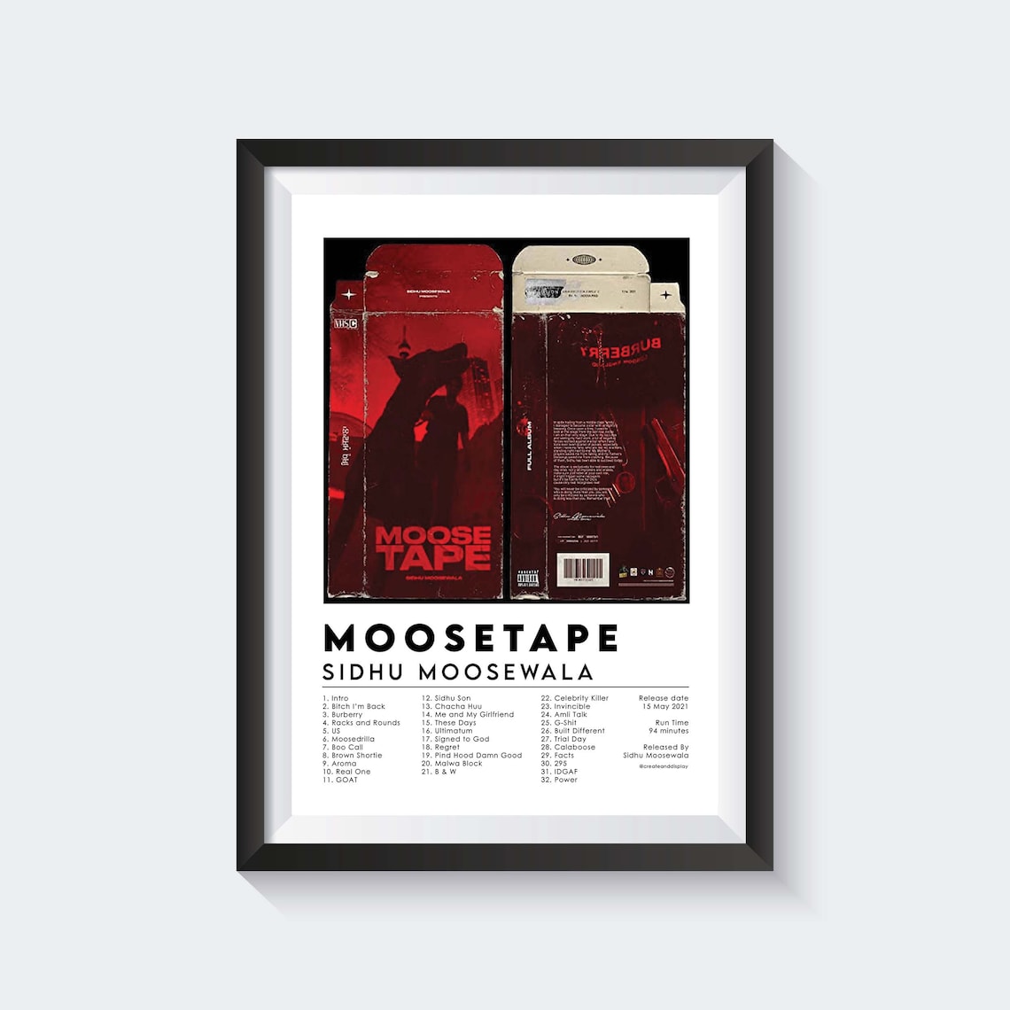 Sidhu Moosewala Moosetape Album Poster | Punjabi Song Poster| Indian ...