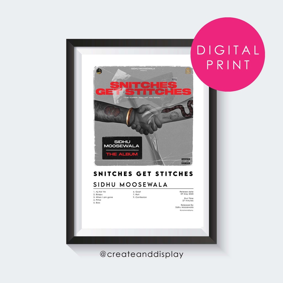 Sidhu Moosewala Snitches Get Stitches - DIGITAL - Album Poster ...