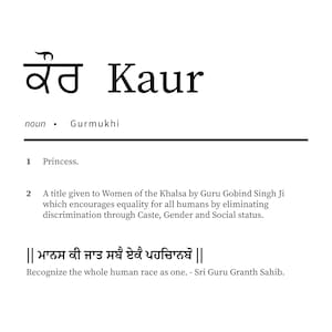 Digital Kaur Definition - Sikhi - Wall Print - Contemporary Punjabi ...