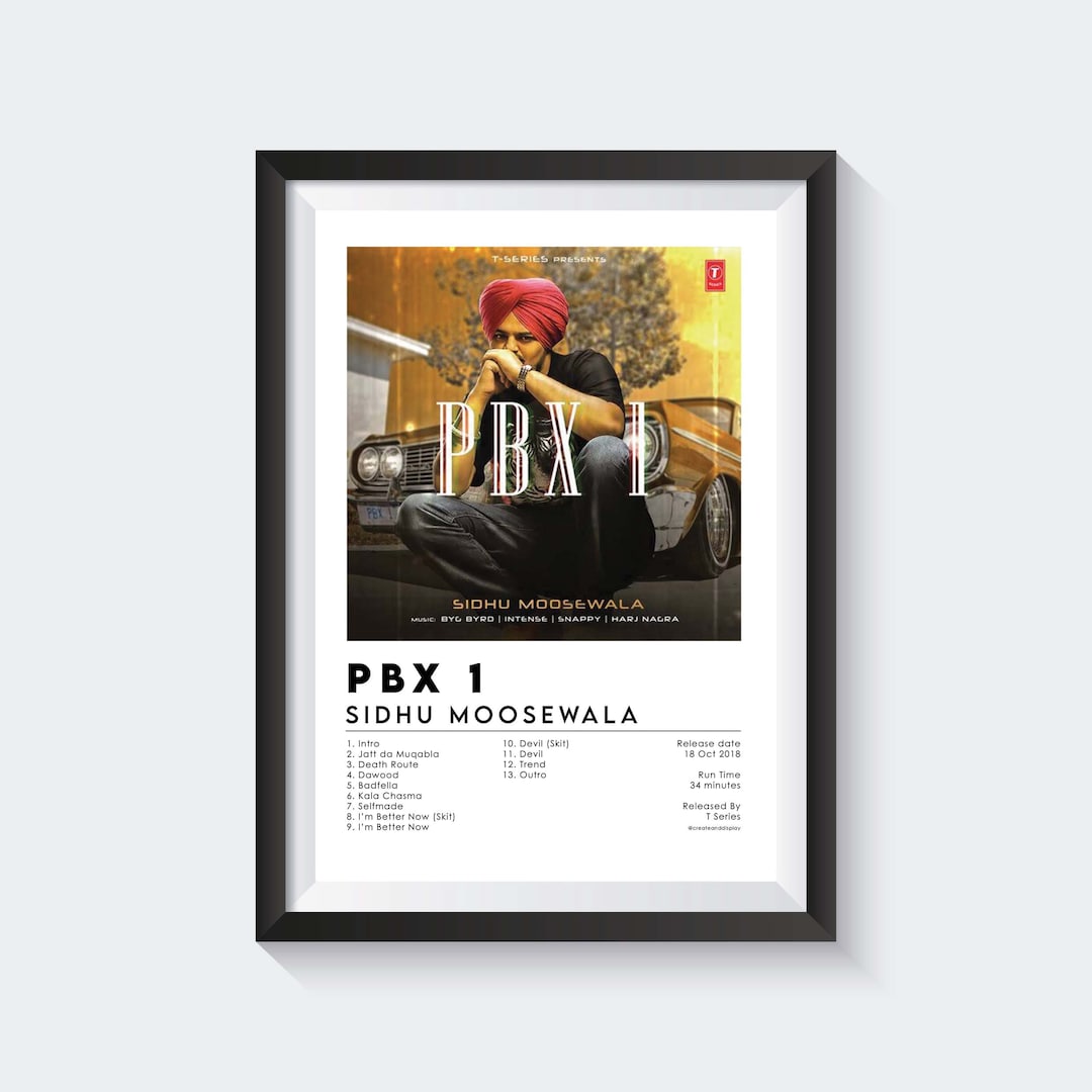 Sidhu Moosewala PBX 1 Album Poster | Punjabi Song Poster| Indian ...