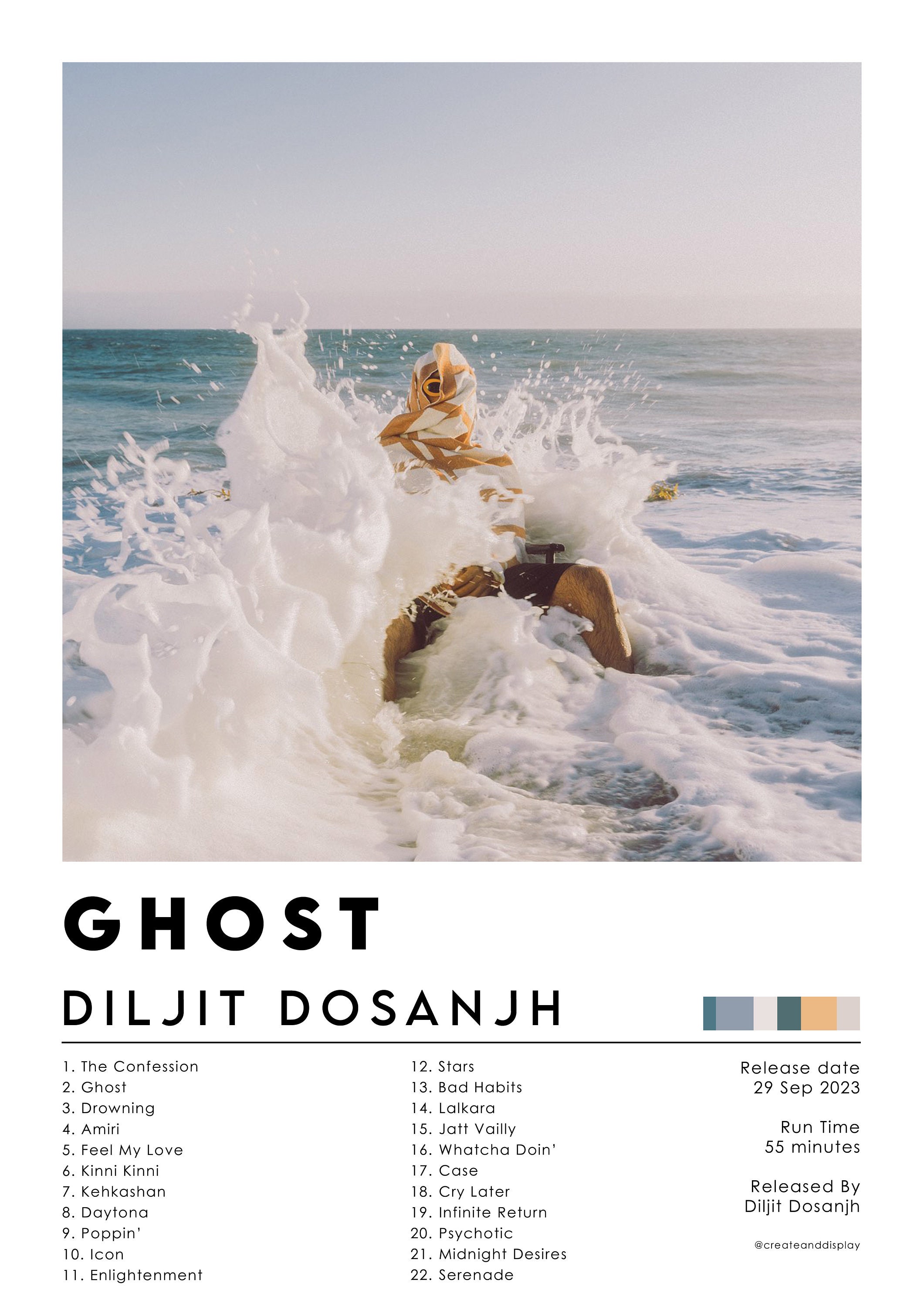 Diljit Dosanjh - Ghost - DIGITAL - Album Poster | Punjabi Song Poster ...