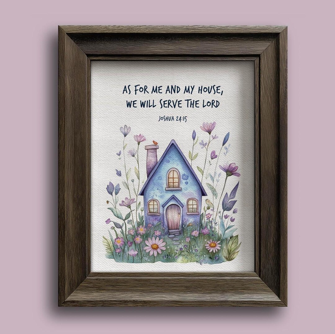 Joshua 24 15 as for Me and My House, Bible Verse Wall Art Print ...