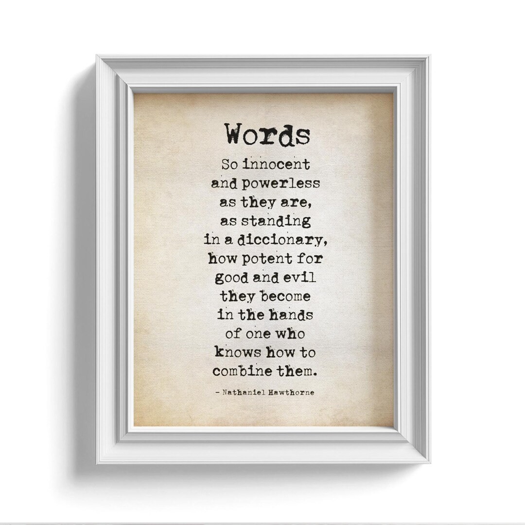 Words so Innocent and Powerless | Canvas Print | Nathaniel Hawthorne ...