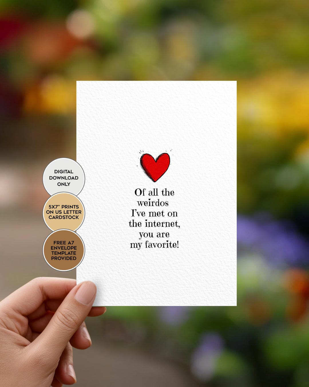 Funny Weirdo Valentine Card, Hand-drawn Heart (digital Download) - Etsy