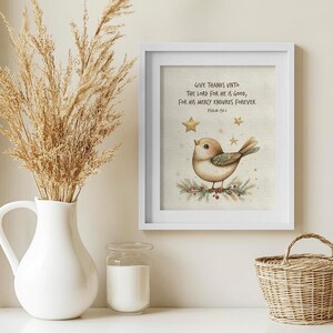 Psalm 136:1, Give Thanks to the Lord for He is Good, Bible Verse Wall ...