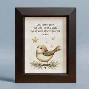 Psalm 136:1, Give Thanks to the Lord for He is Good, Bible Verse Wall ...