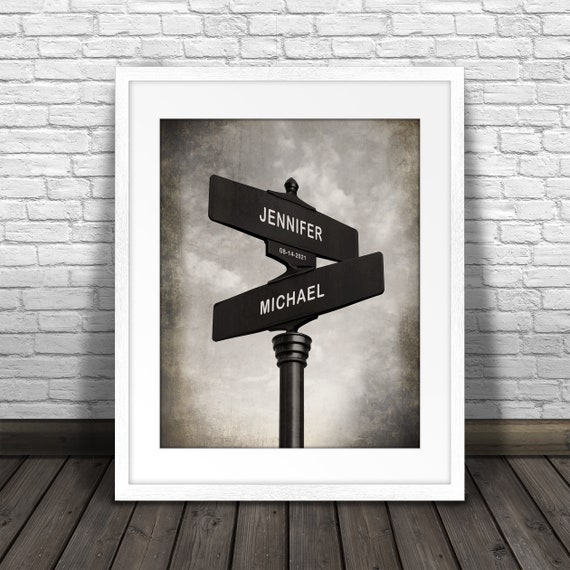 Lovers Crossroads Sign Street Sign Personalized With | Etsy