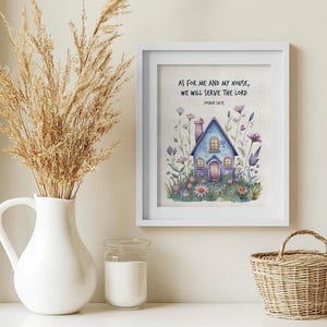 Joshua 24 15 as for Me and My House, Bible Verse Wall Art Print ...