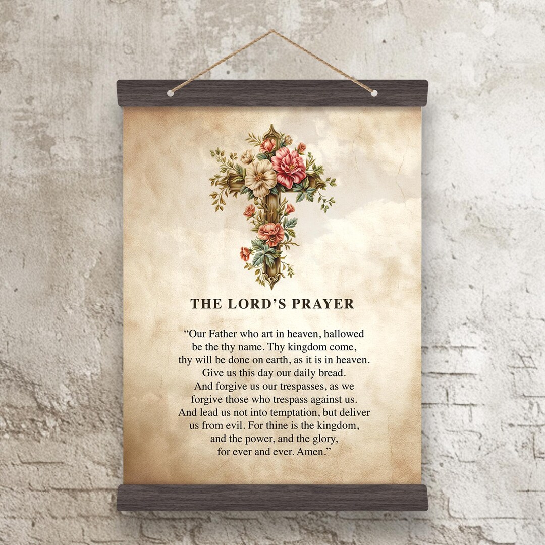The Lord's Prayer Hanging Canvas Wall Art Christian Bible Verse Custom ...