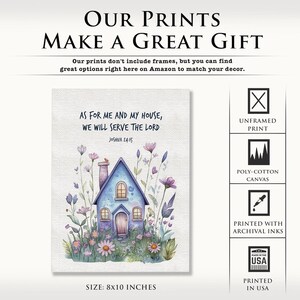 Joshua 24 15 as for Me and My House, Bible Verse Wall Art Print ...